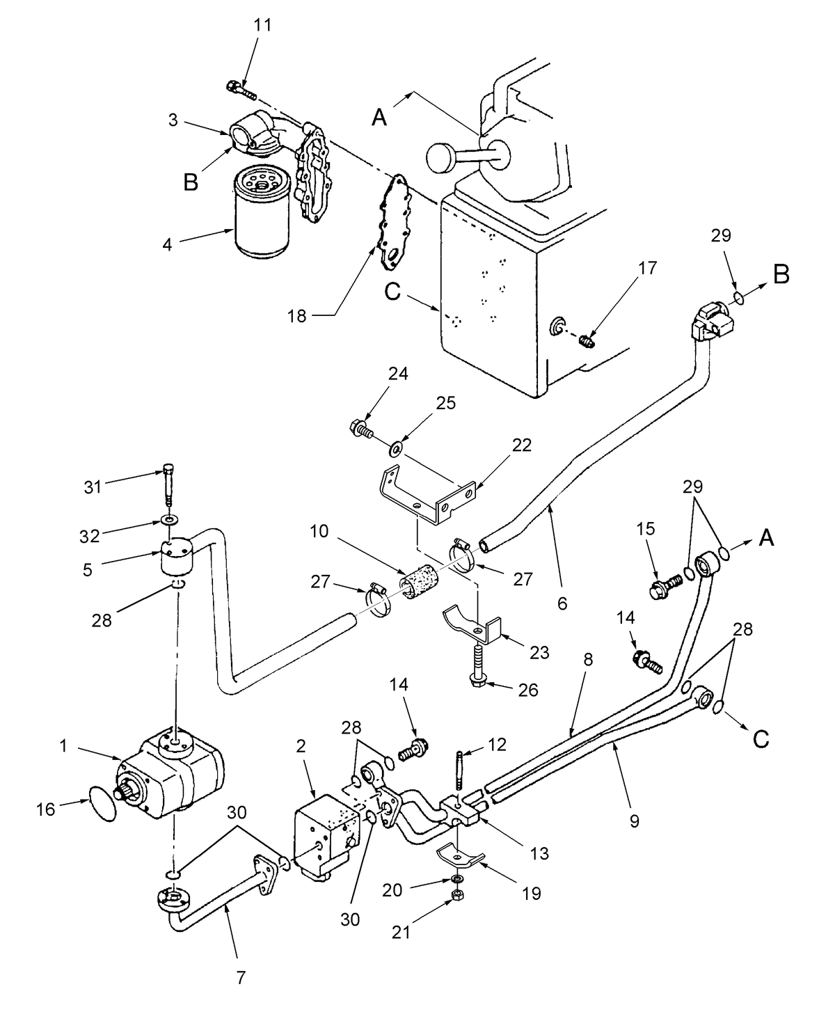 TC30 05E01 HYDRAULIC PUMP & PIPING — BRIM:PARTS_NEW-HOLLAND_1