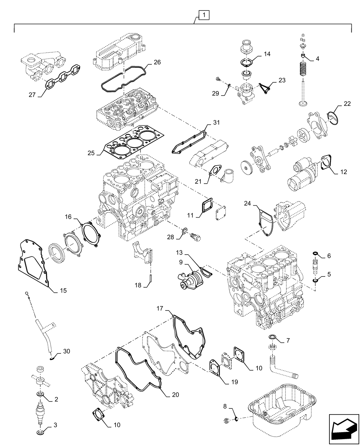 BM24 10.001.AD ENGINE OVERHAUL KIT — BRIM:PARTS_NEW-HOLLAND_1