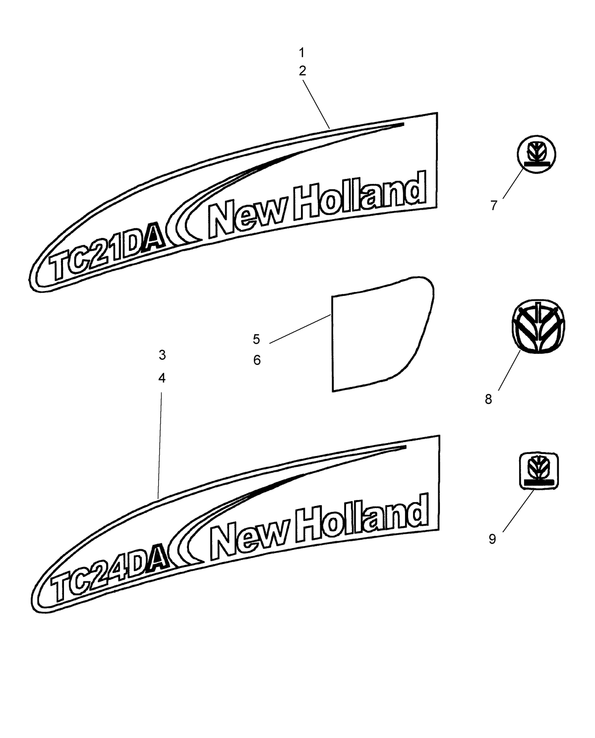 TC24DA 08.05-DECALS-IDENTIFICATION — BRIM:PARTS_NEW-HOLLAND_1