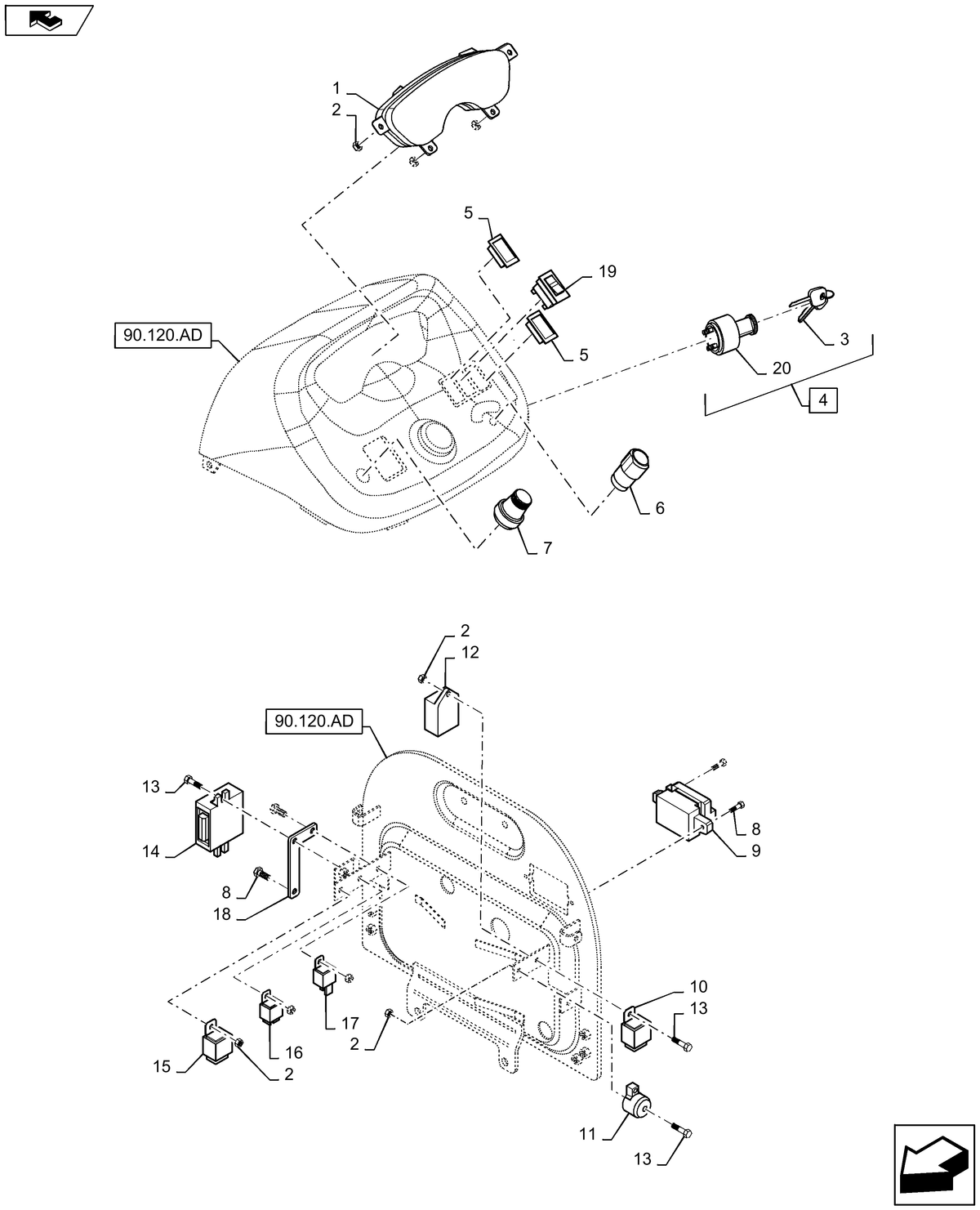 WM40 55.512.BG-INSTRUMENT-PANEL — BRIM:PARTS_NEW-HOLLAND_1