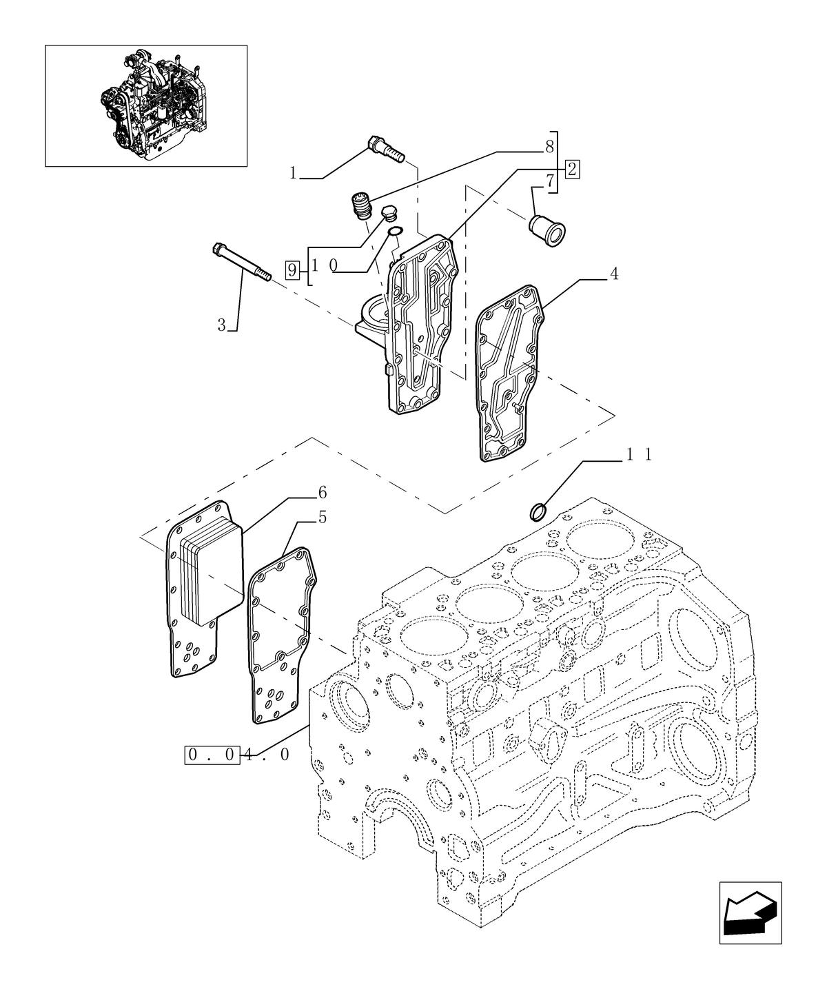 TN85A HEAT EXCHANGER — BRIM:PARTS_NEW-HOLLAND_1